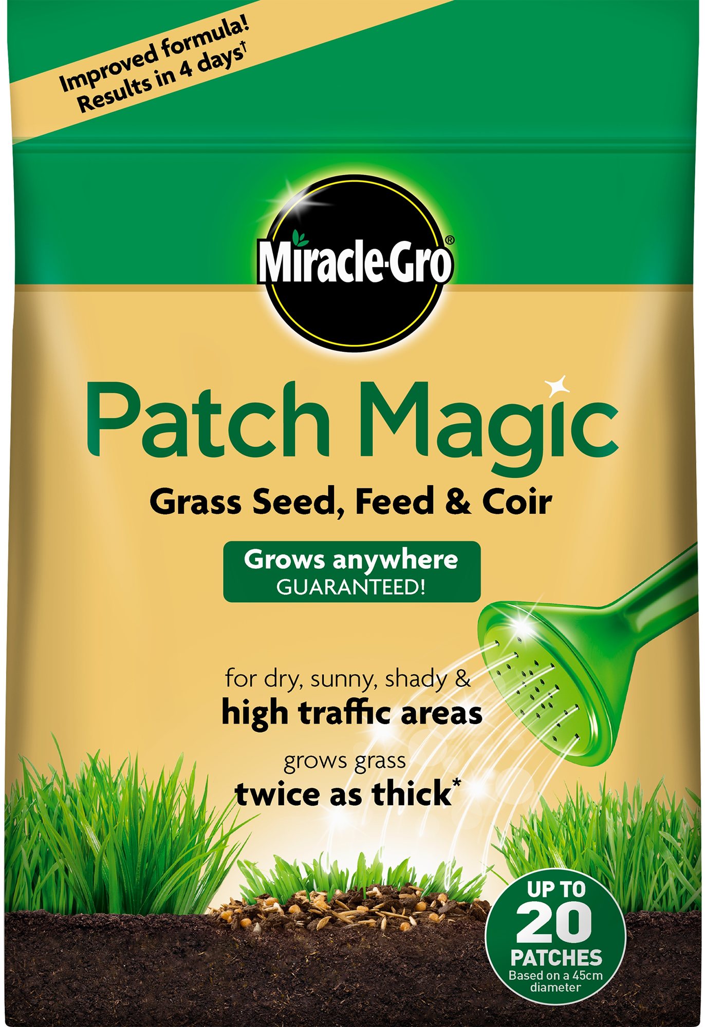 Miracle-Gro MIRACLE-GRO® Patch Magic® Grass Seed, Feed & Coir 1.5Kg ...