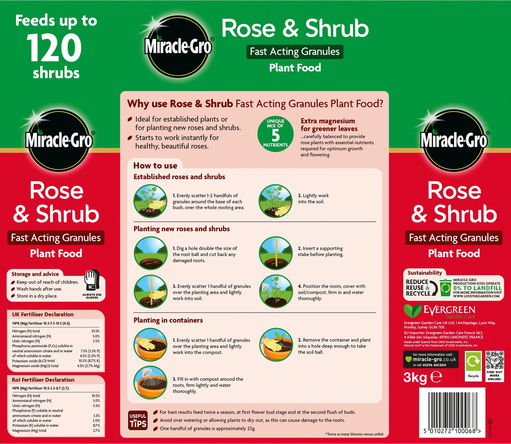 Miracle-Gro MIRACLE-GRO® Rose & Shrub Fast Acting Granules Plant Food ...