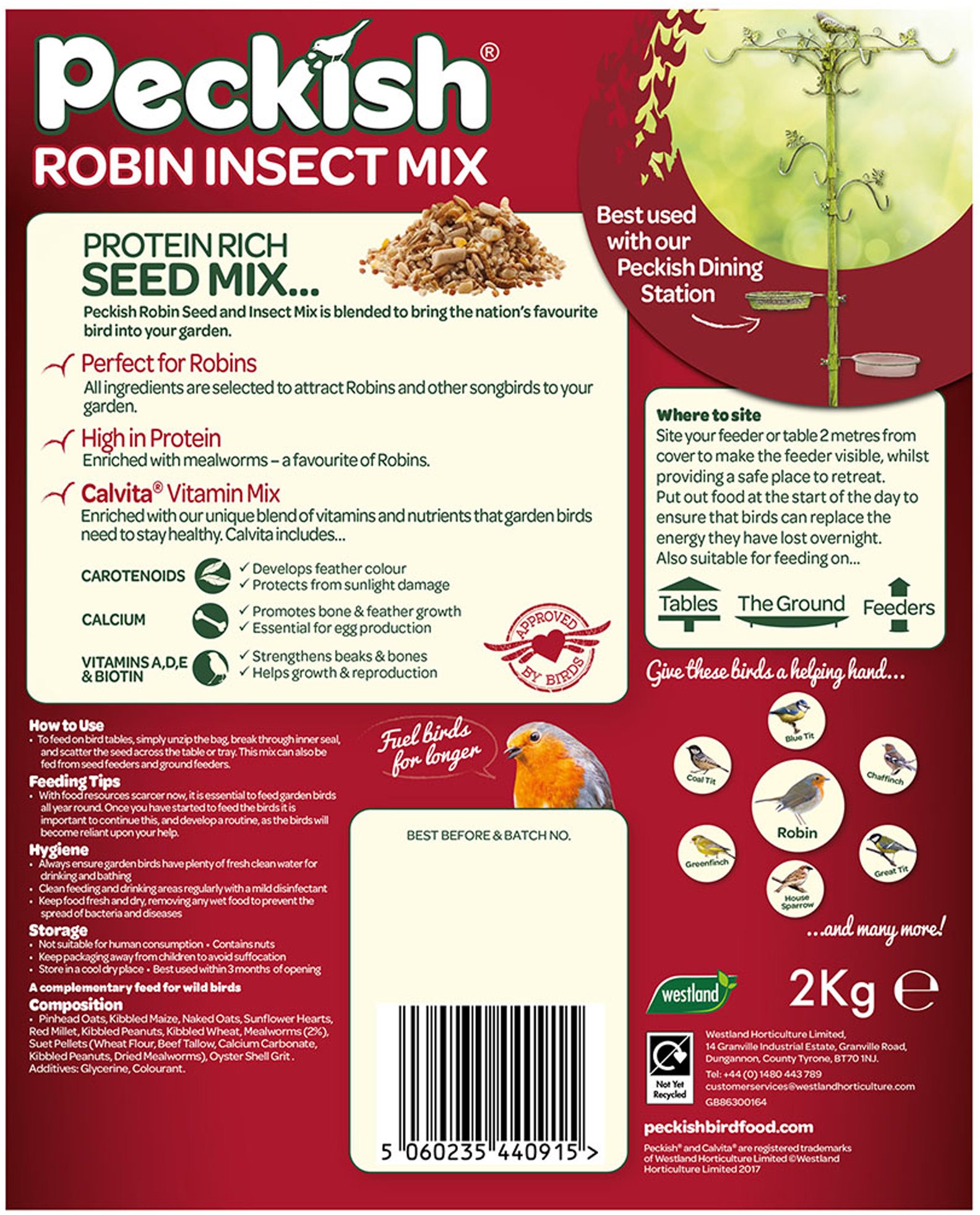 Peckish PECKISH Robin Bird Food 2kg - Willowbrook Nursery and Garden Centre
