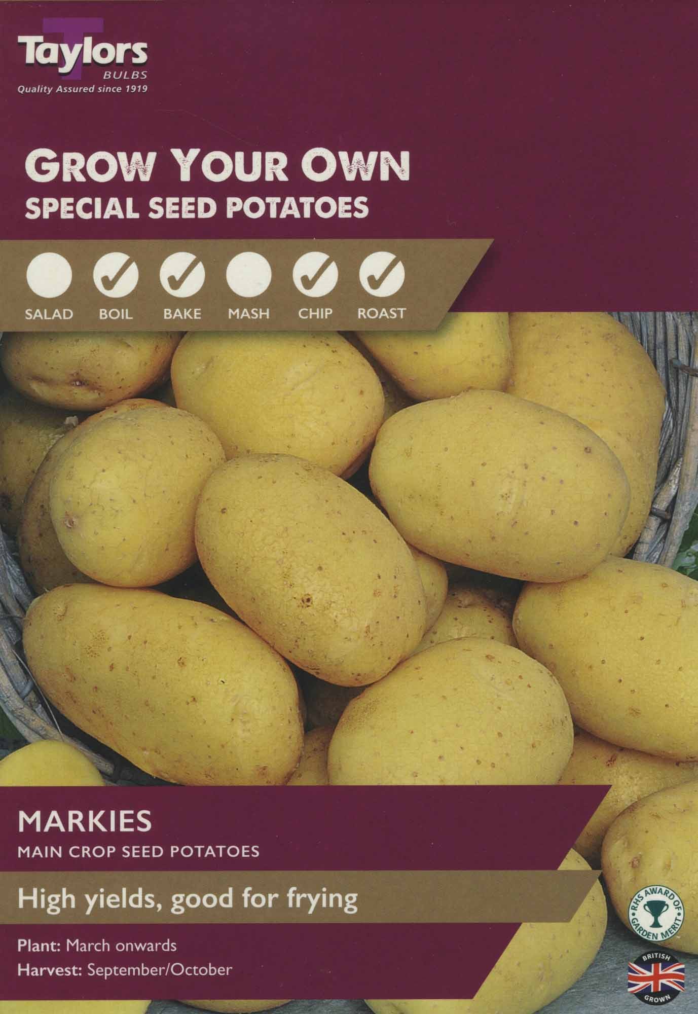 Taylors SEED POTATO - MAIN CROP 'Markies' - Taster Pack - Willowbrook ...