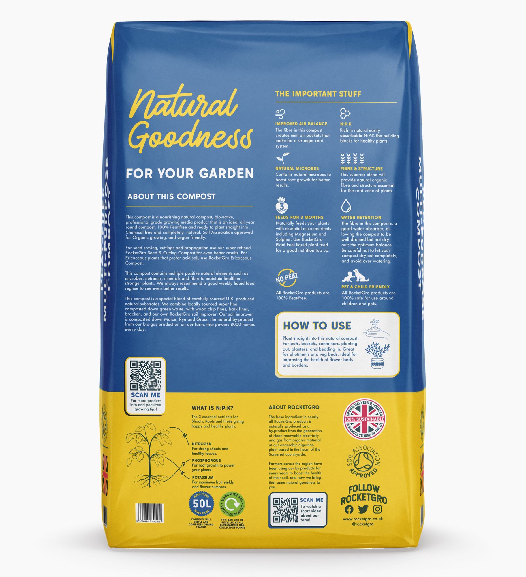 RocketGro ROCKETGRO Multi Purpose Compost 50L - Willowbrook Nursery and ...