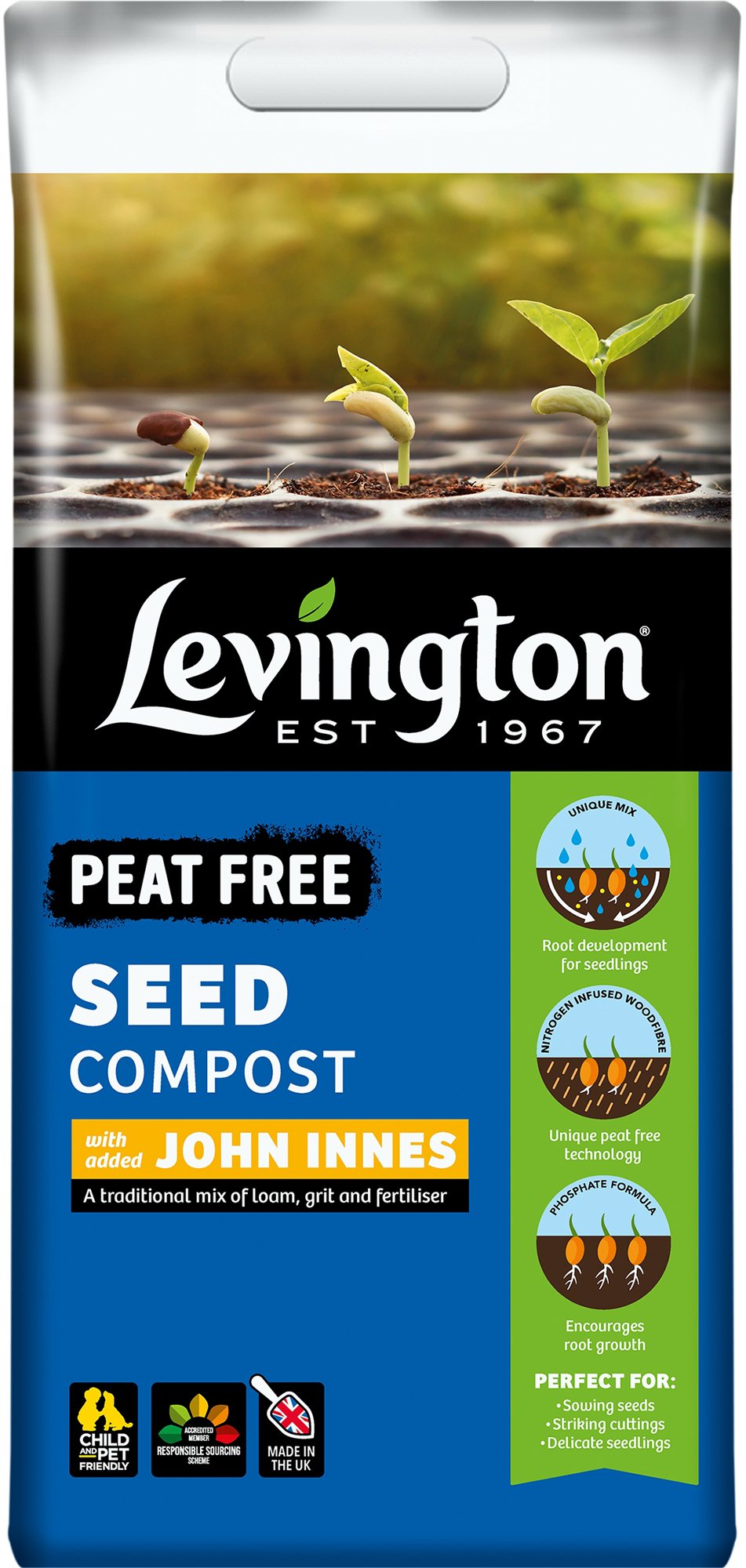 Levington LEVINGTON® Peat Free Compost with John Innes Seed 10L ...